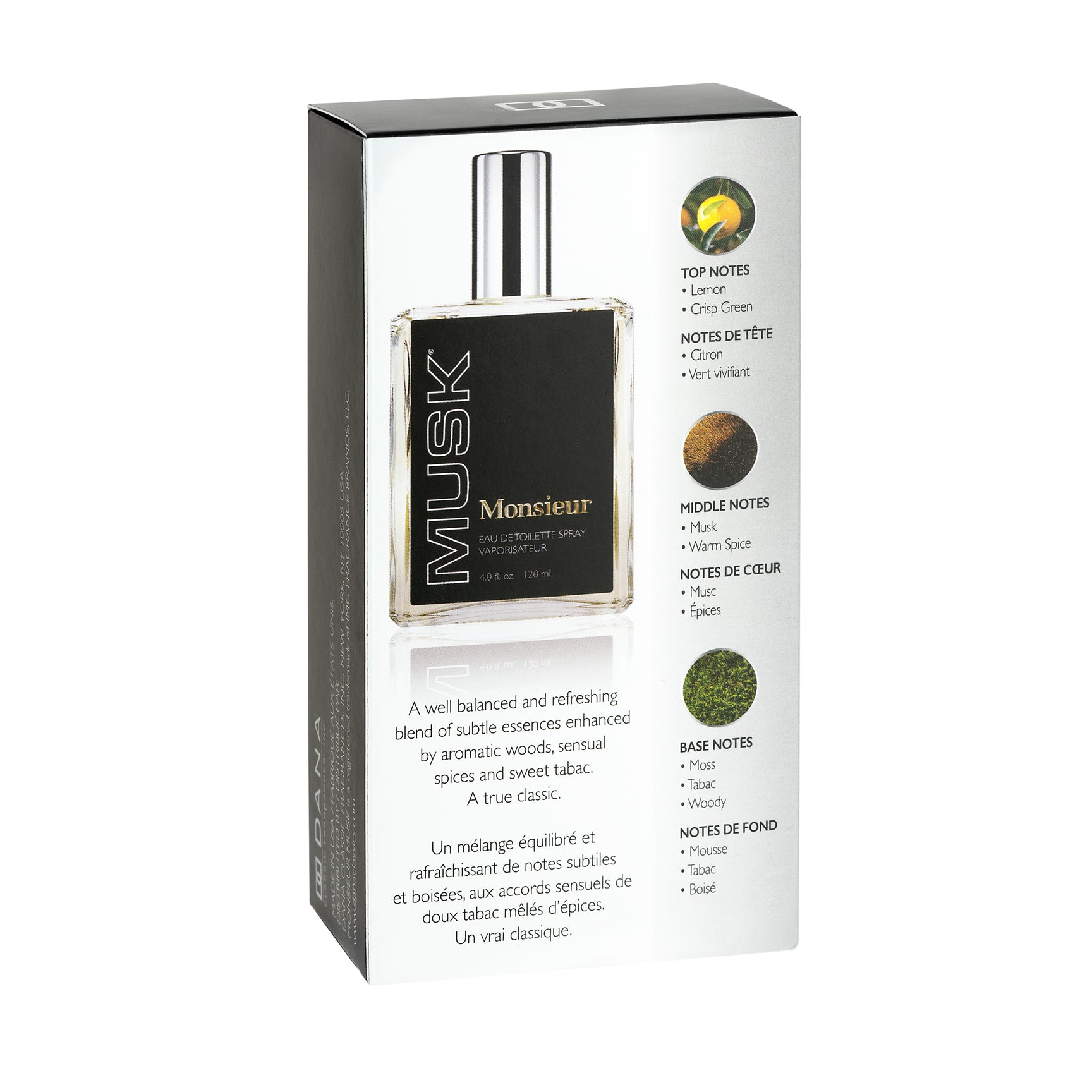 MONSIEUR MUSK EAU DE TOILETTE SPRAY 4.0 FL OZ / 120 ML – Dana Classic ...